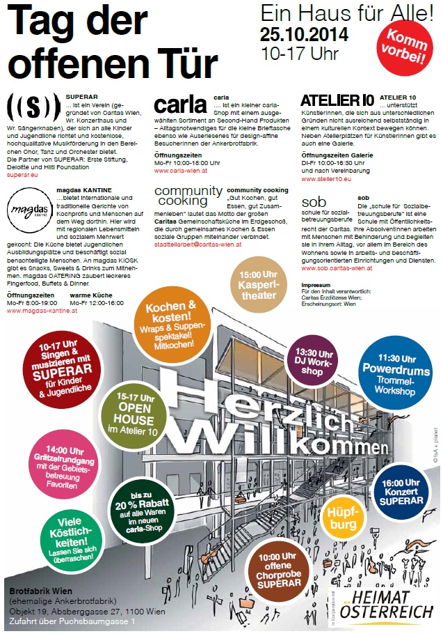 Tag der offenen Türe: SUPERAR, magdas, Community Cooking, Carla im ... Tag der offenen Türe: SUPERAR, magdas, Community Cooking, Carla im ...